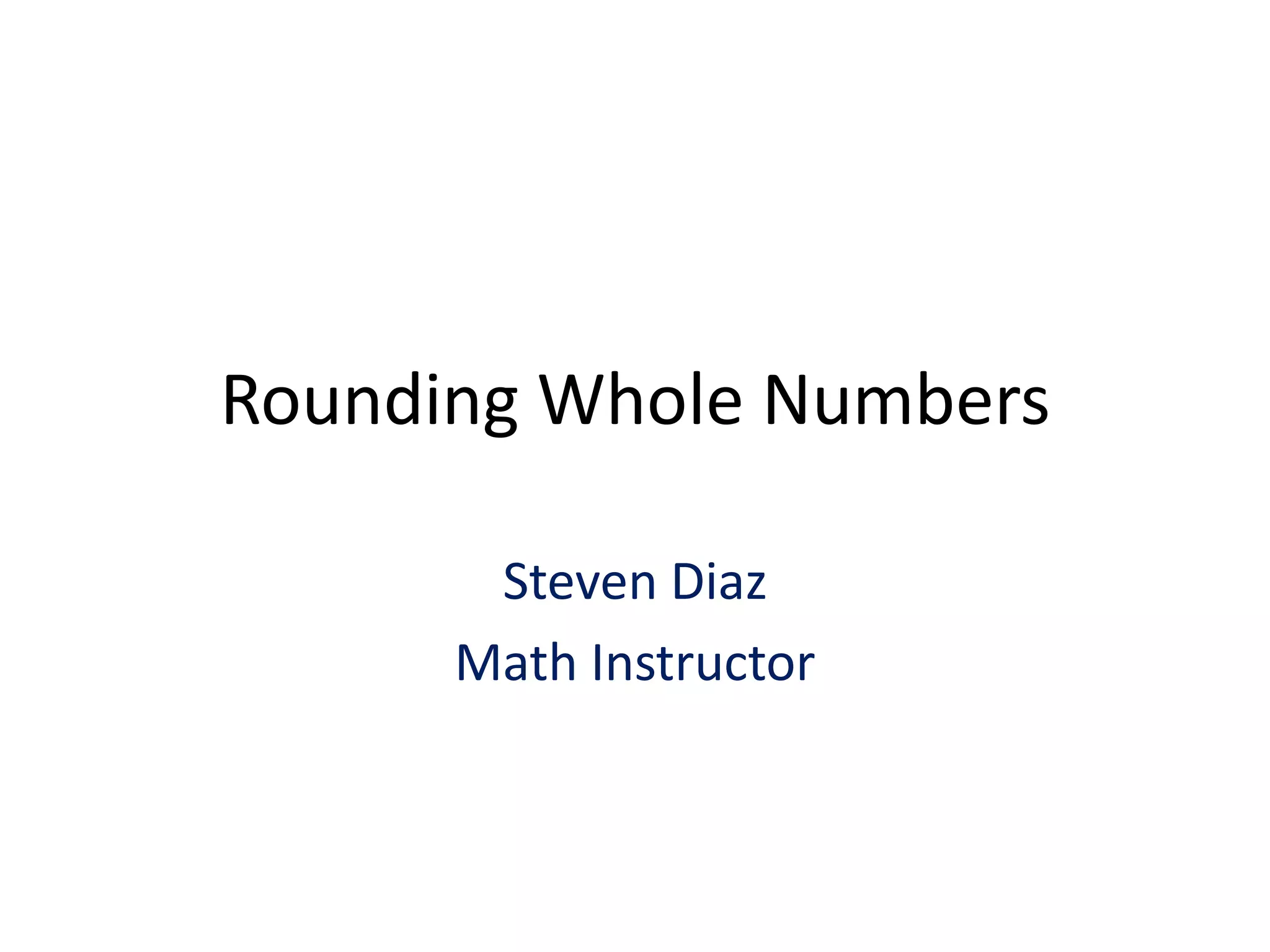 Rounding Whole Numbers | PPTX
