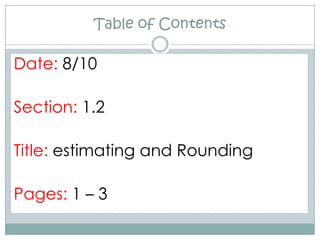 Rounding and estimating | PPTX