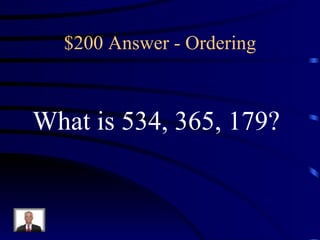 Rounding comparing ordering_ jeopardy | PPT