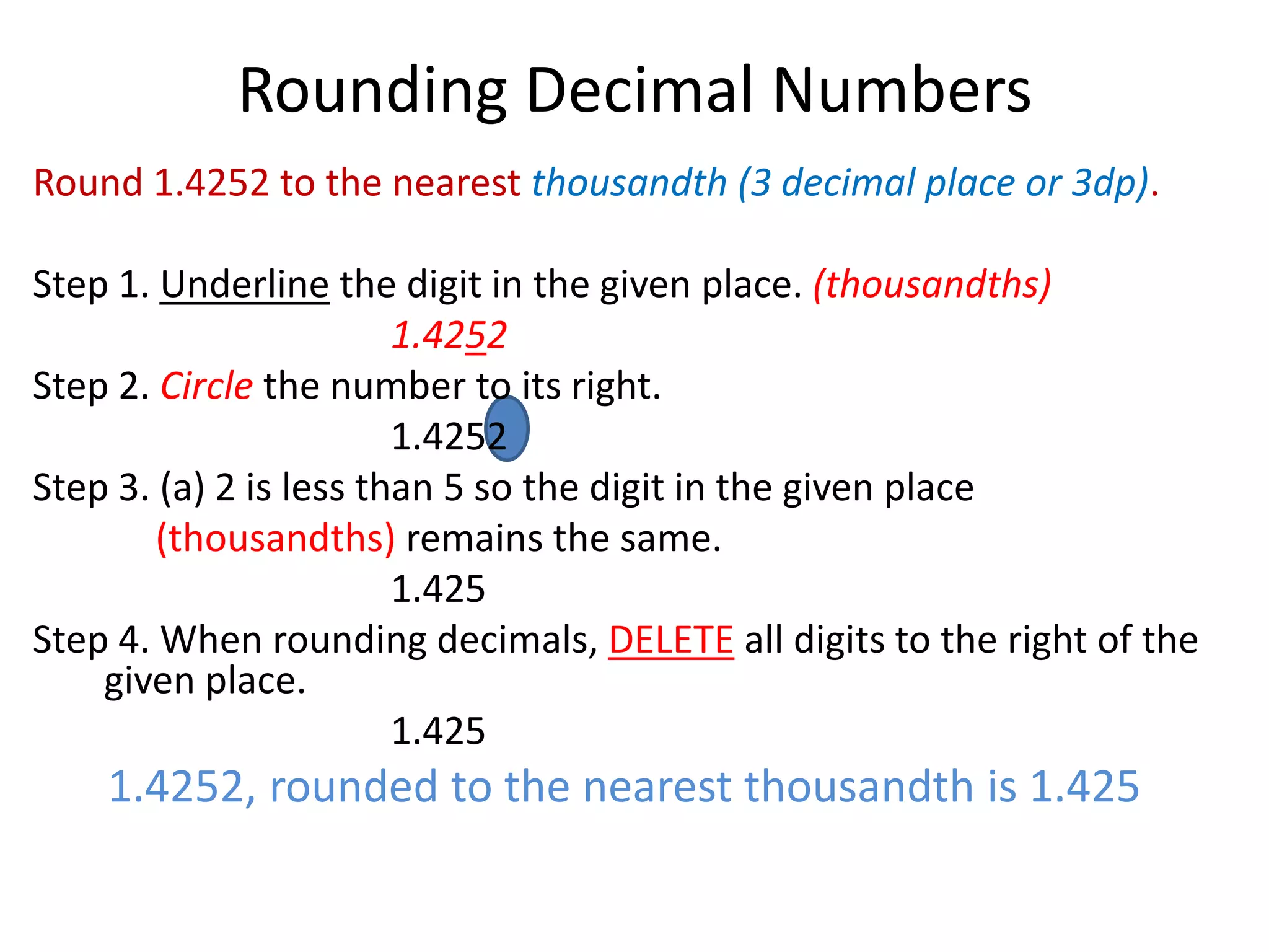 Rounding Decimal Numbers | PPTX