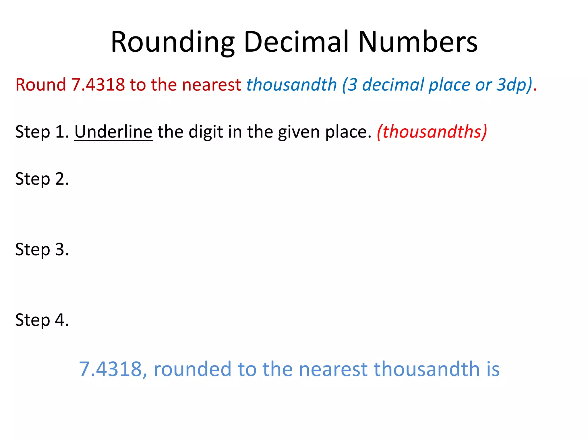 Rounding Decimal Numbers | PPTX