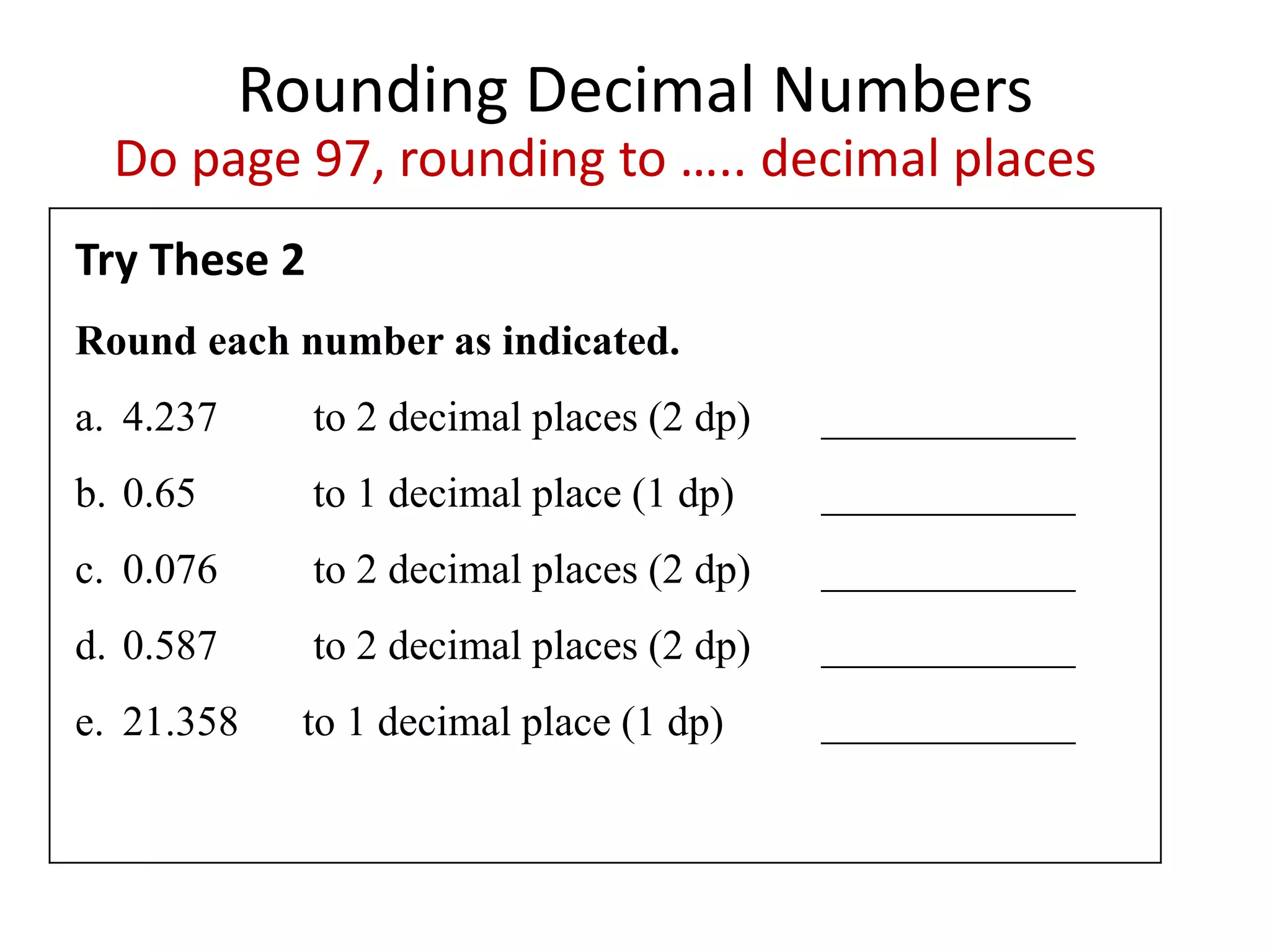 Rounding Decimal Numbers | PPTX