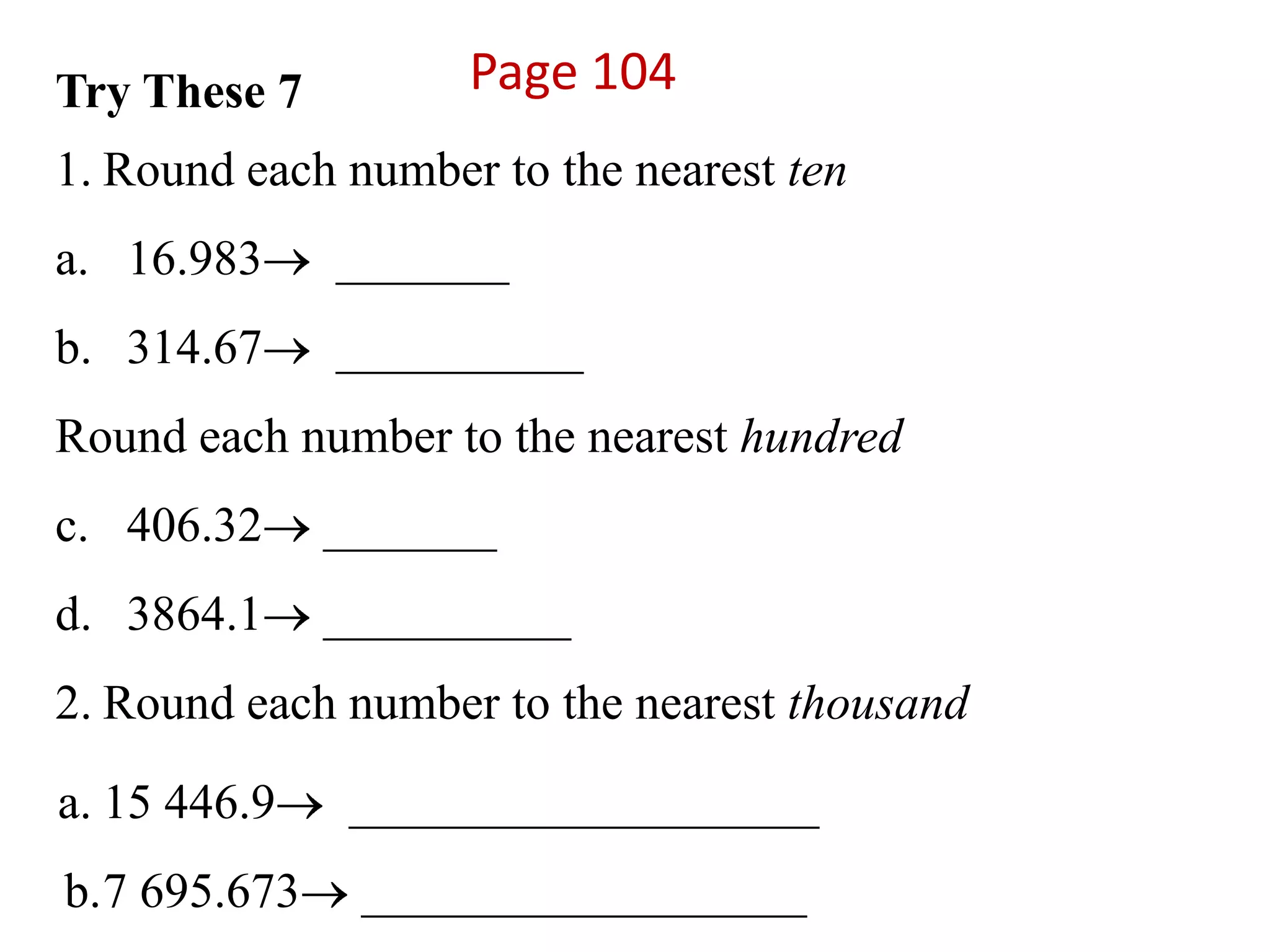 Rounding Decimal Numbers | PPTX