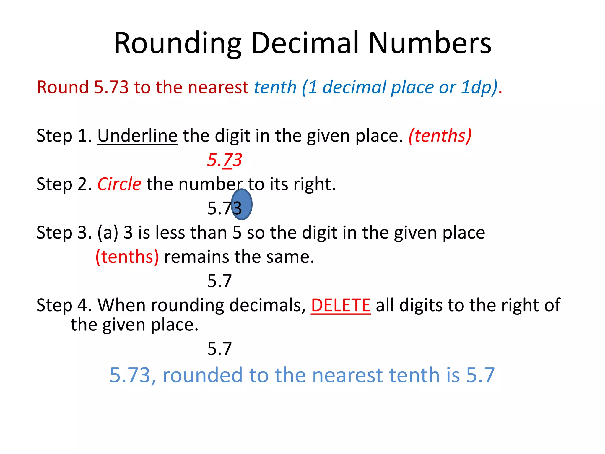 Rounding Decimal Numbers | PPTX