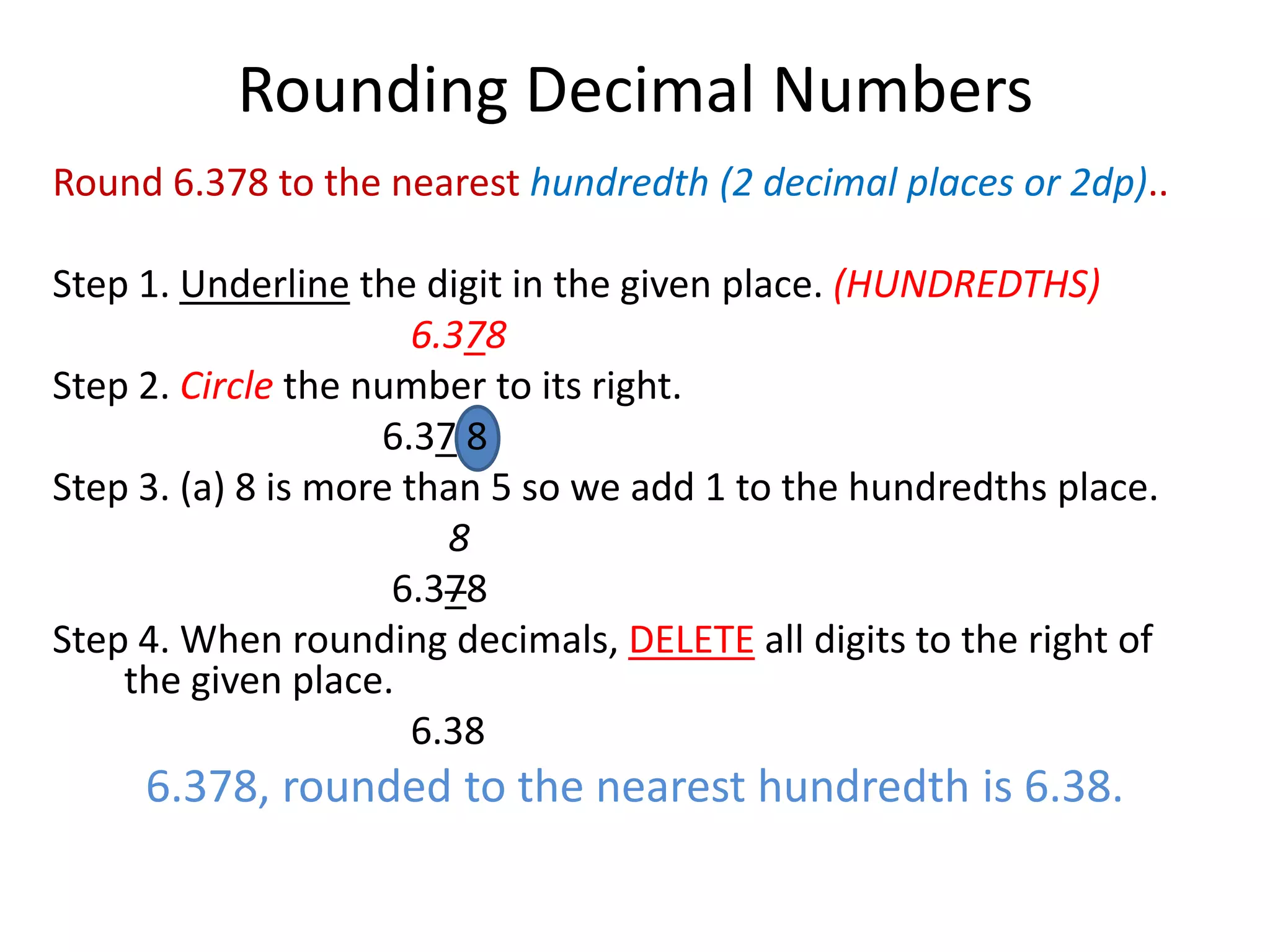 Rounding Decimal Numbers | PPTX