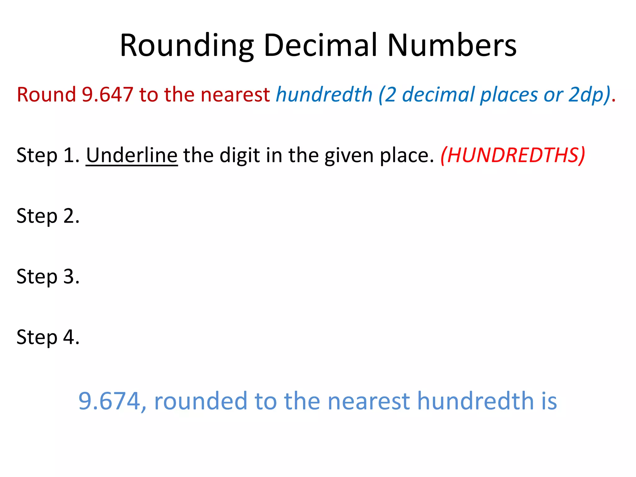 Rounding Decimal Numbers | PPTX
