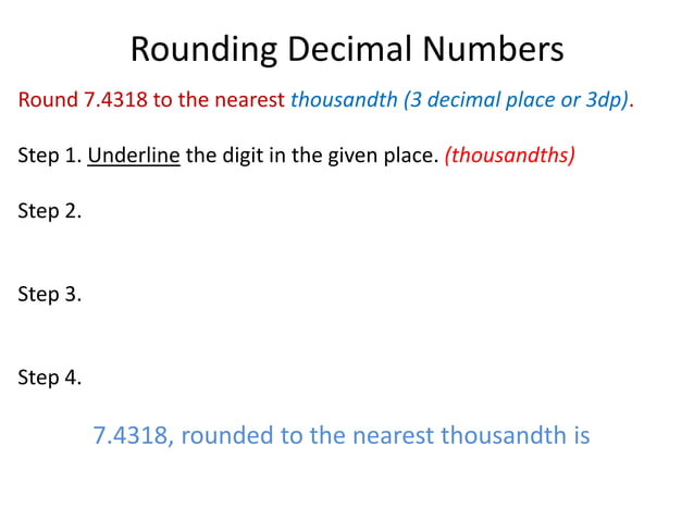 Rounding Decimal Numbers | PPTX