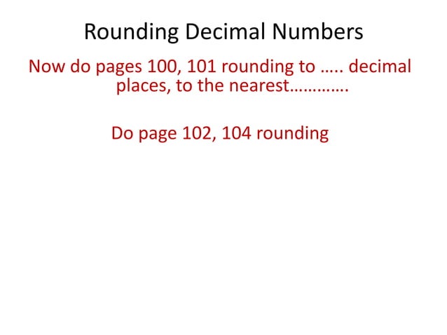 Rounding Decimal Numbers Pptx
