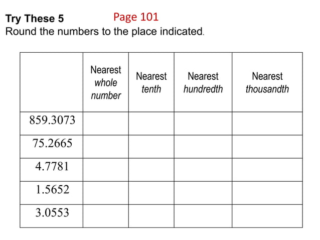 Rounding Decimal Numbers | PPTX