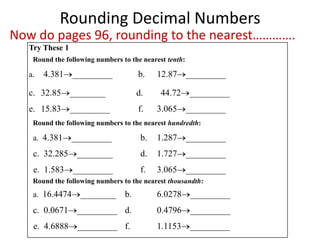 Rounding Decimals Examples