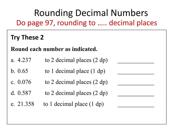 Rounding Decimal Numbers | PPT