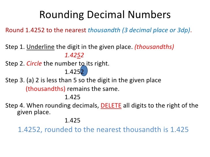 Rounding Decimal Numbers
