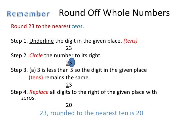 Rounding Decimal Numbers Rounding Decimal Numbers