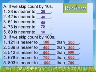 Rounding Off Numbers to the Nearest Tens, Hundreds and Thousands.pptx