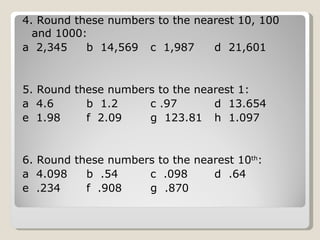 Rounding Whole And Dec Questions | PPT