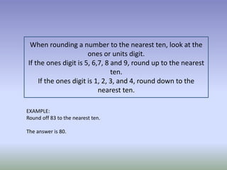 Rounding whole numbers | PPTX