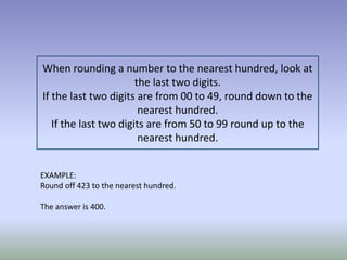 Rounding whole numbers | PPTX