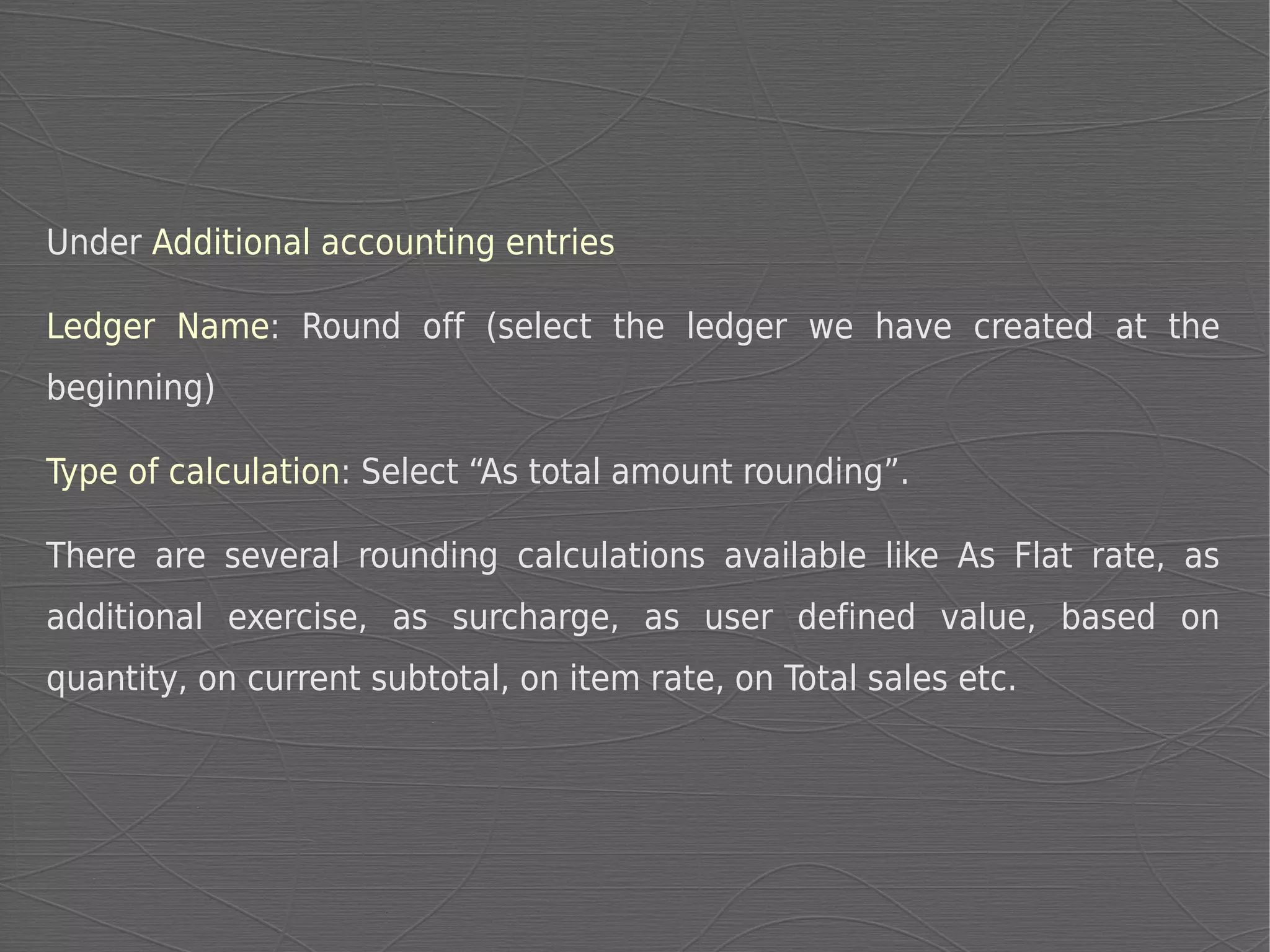 How to use the Automatic Round Off feature in Tally ERP 9? | PDF