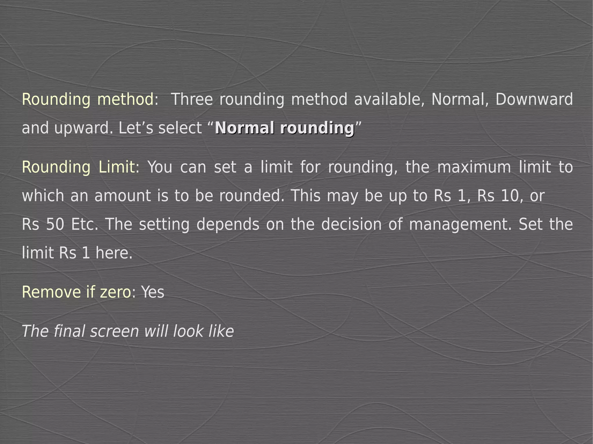 How to use the Automatic Round Off feature in Tally ERP 9? | PDF