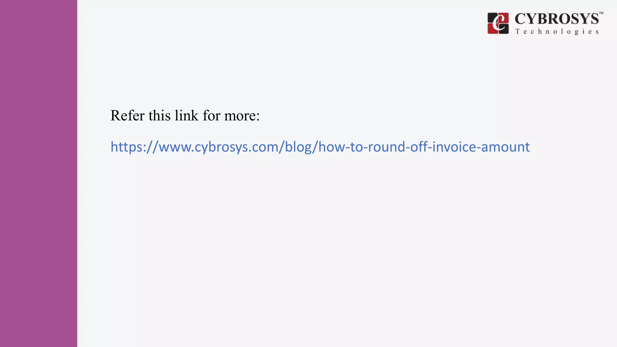 Round off invoice amount | PPTX