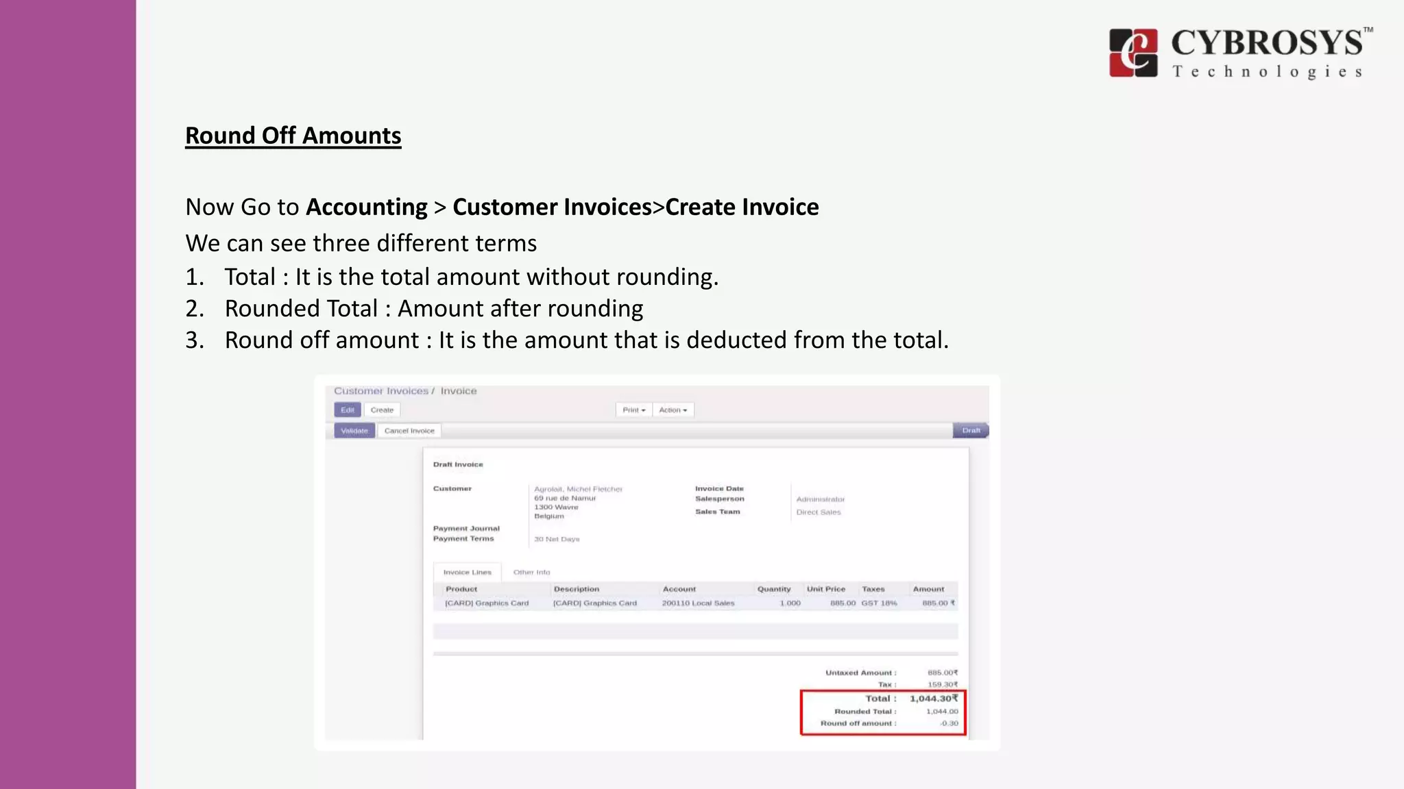 Round off invoice amount | PPTX