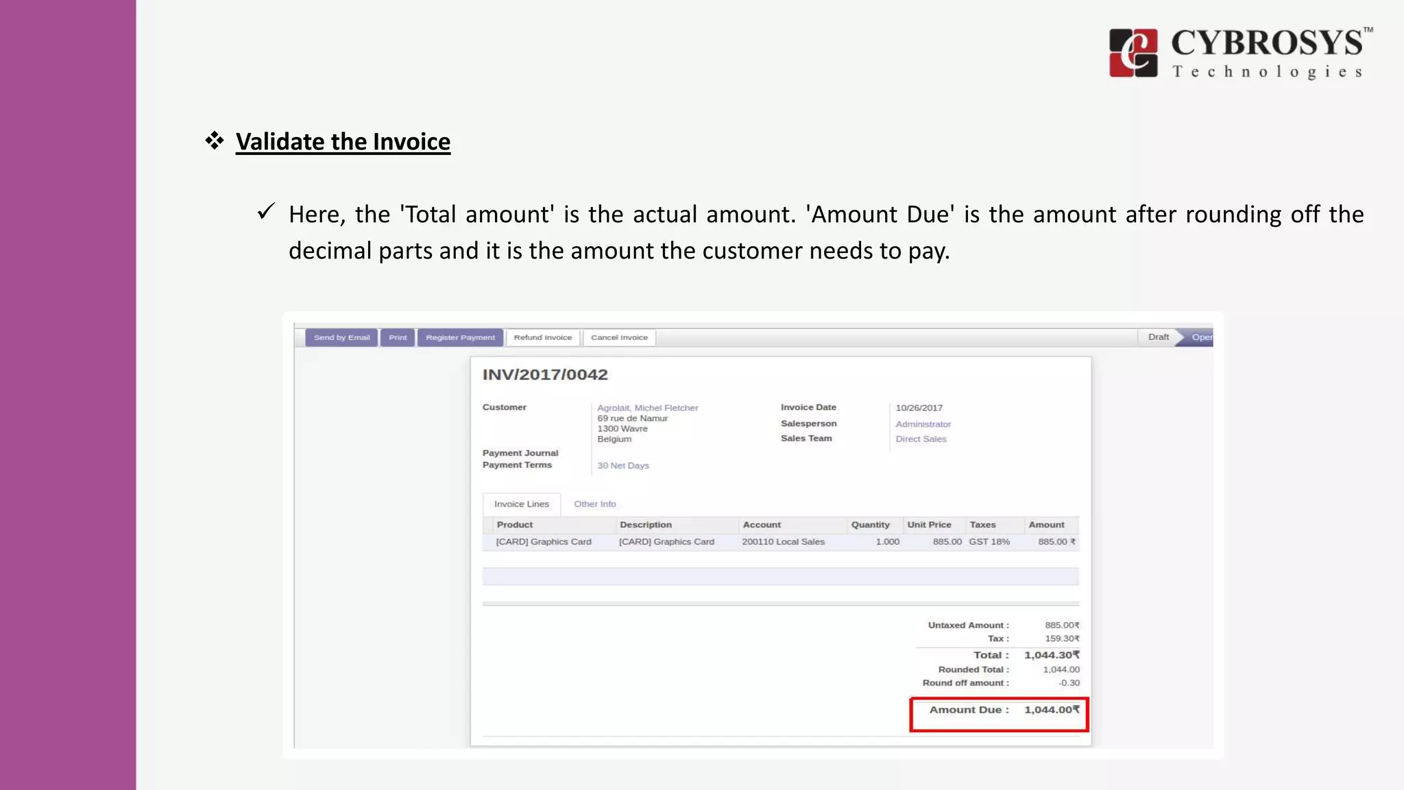 Round off invoice amount | PPTX
