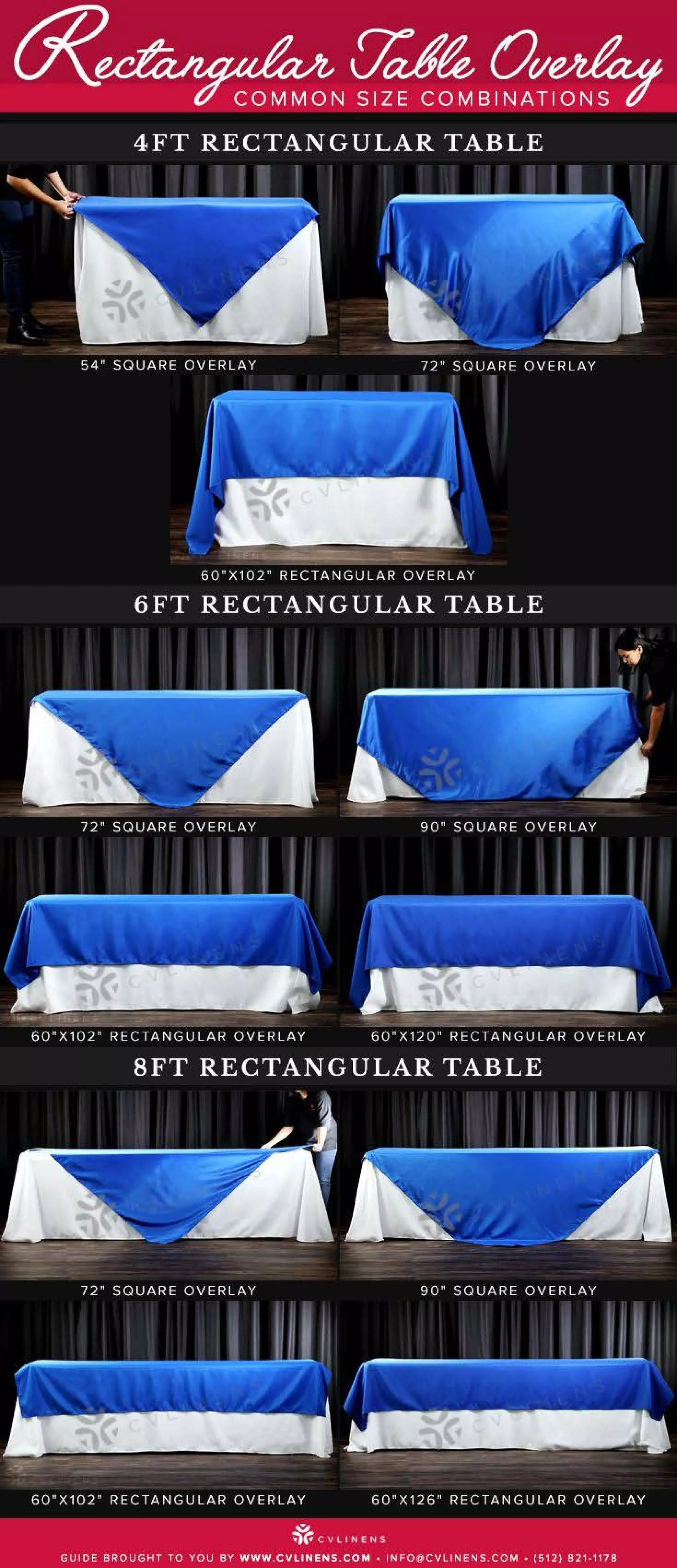 CV Linens Rectangular Table Overlay | PDF
