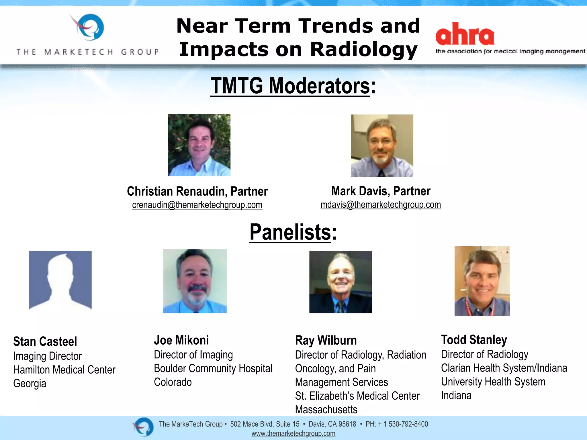 The MarkeTech Group - Near Term Trends and Impacts on Radiology Webinar ...