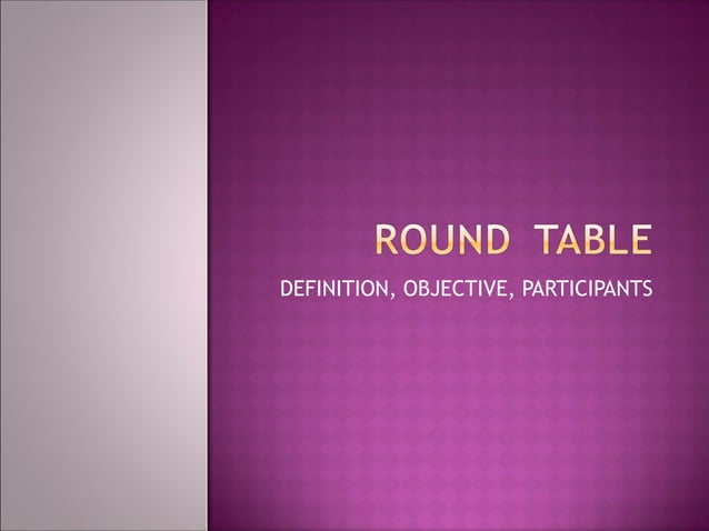 Round table unit 5 | PPT