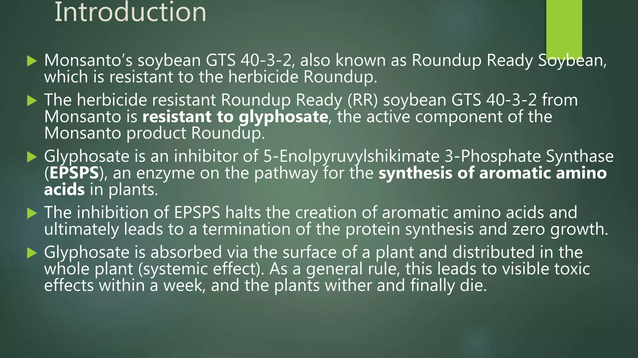 Roundup Ready Soybean Controversies | PPTX