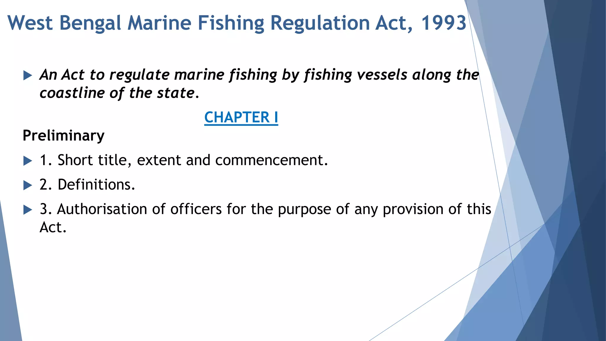 WEST BENGAL MARINE FISHERIES REGULATION | PPTX