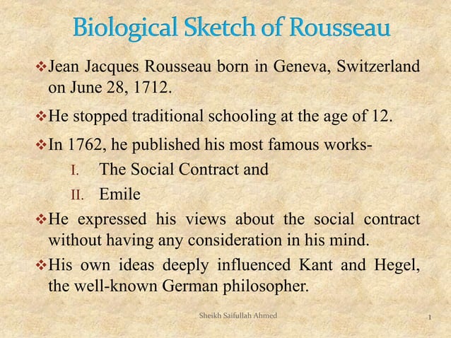 Rousseau's Theory of Social Contract | PPTX