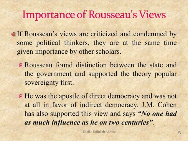 Rousseau's Theory of Social Contract | PPTX