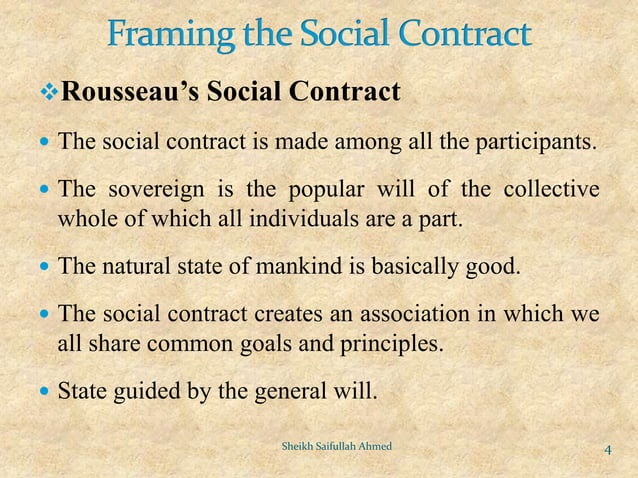 Rousseau's Theory of Social Contract | PPTX