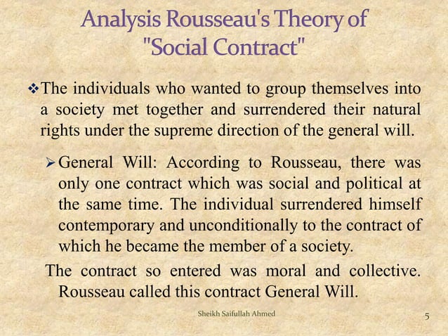 Rousseau's Theory of Social Contract | PPTX