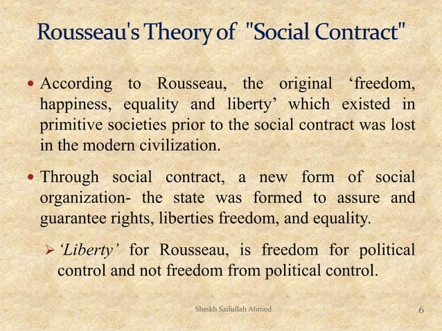 Rousseau's Theory of Social Contract | PPTX