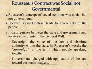 Rousseau's Theory of Social Contract | PPTX
