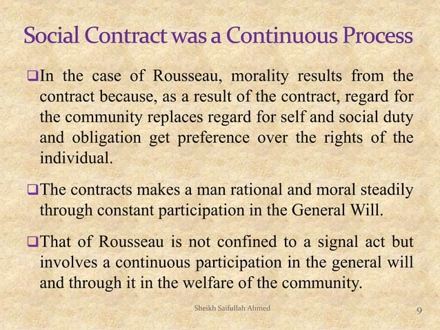 Rousseau's Theory of Social Contract | PPTX