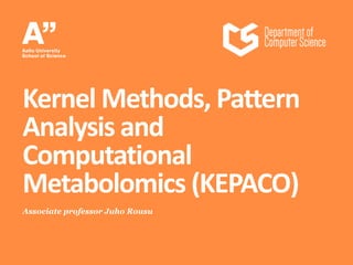 Kernel-based machine learning methods | PPTX