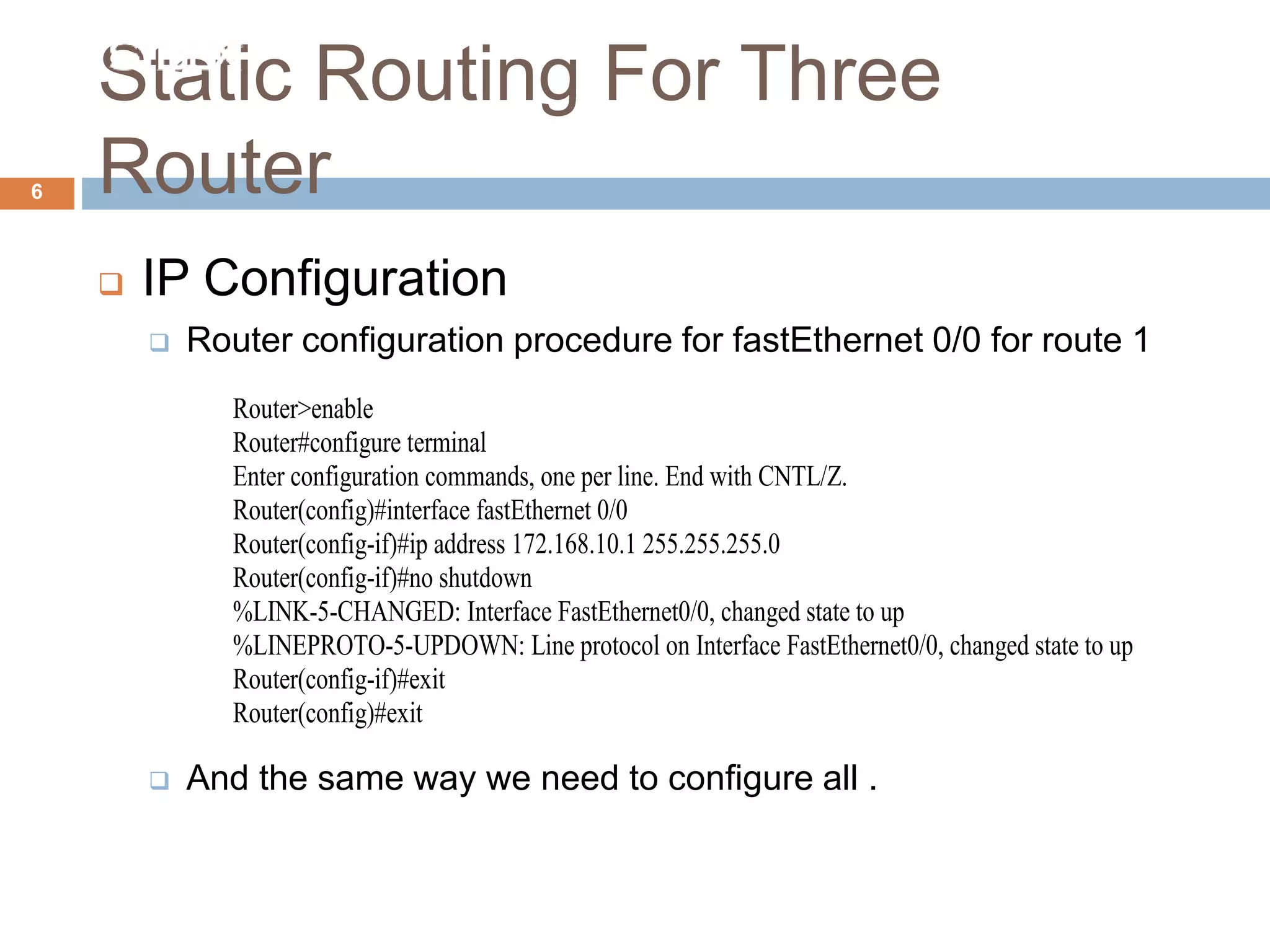 Route Configuration In Packet Tracer Ppt