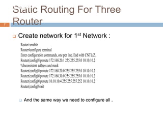 Route configuration in packet tracer | PPT
