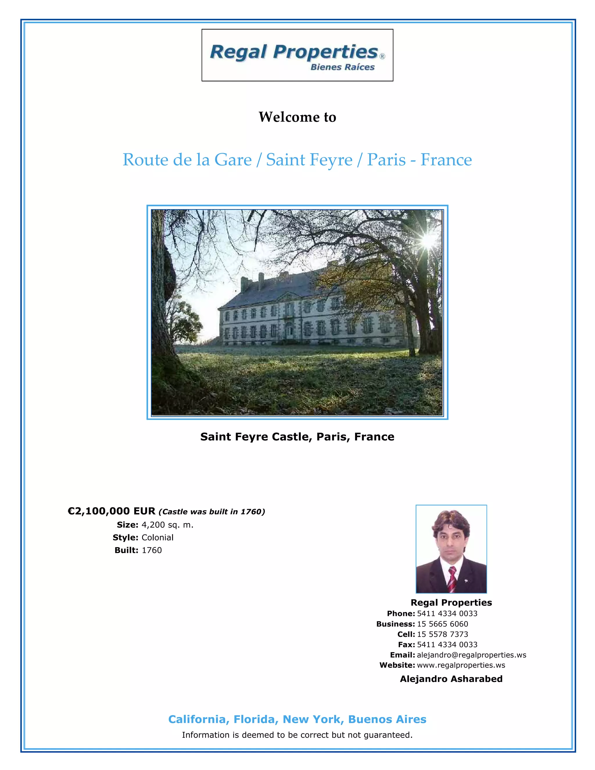 Route De La Gare, Saint Feyre, Paris - France | PDF | Free Download