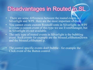 Routed events in silverlight | PPTX