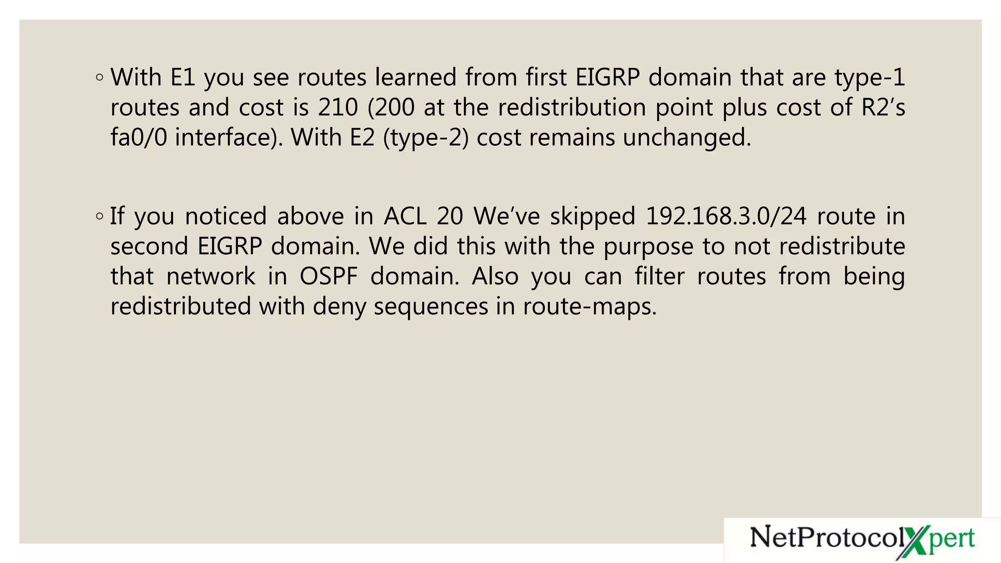 Route Maps & Redistribution into OSPF with Route Maps | PPTX
