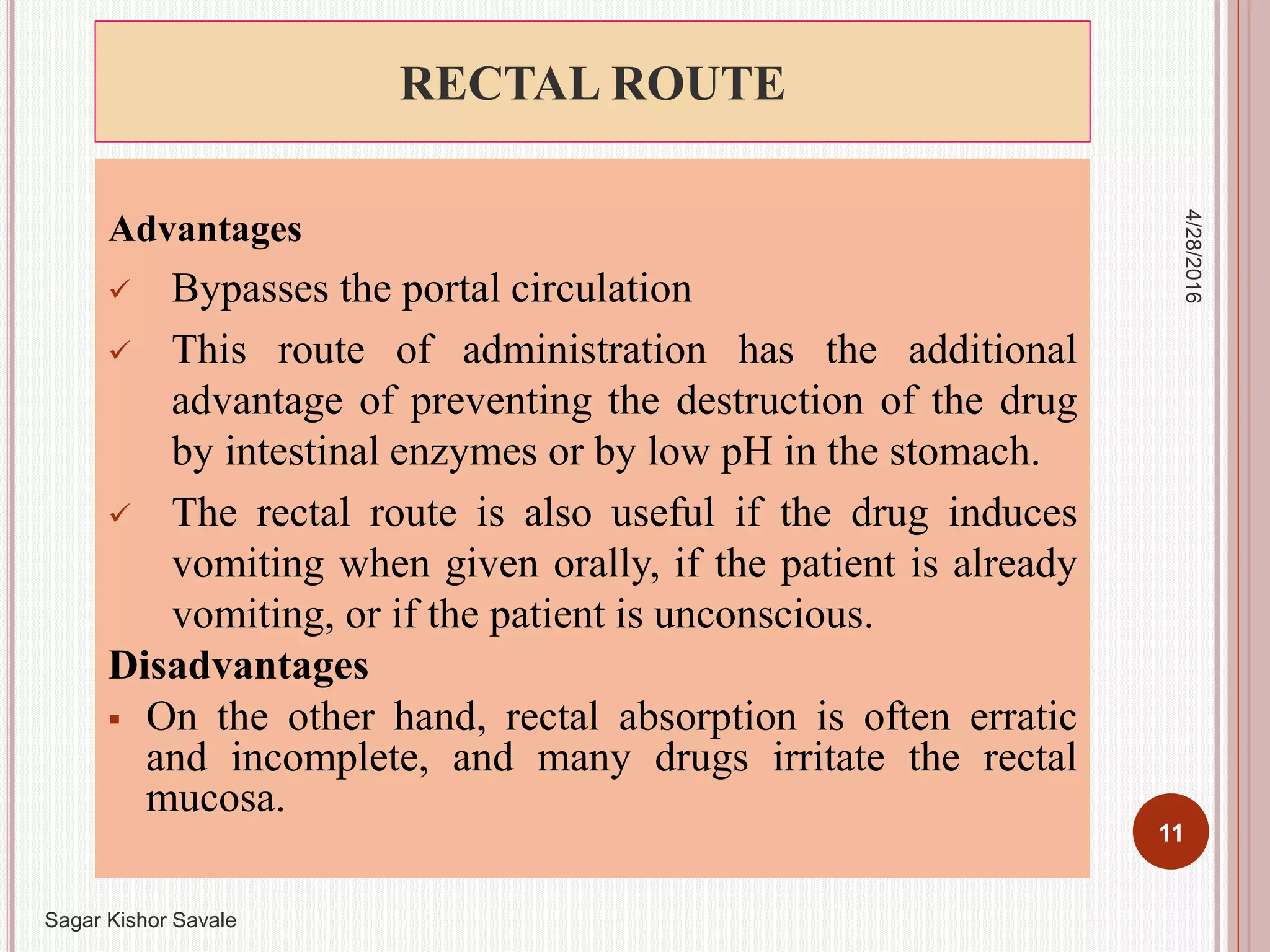 Route of administration and implication on bioavailability | PPTX