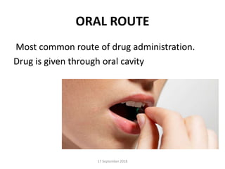 Route of drug administration | PPTX