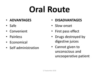 Route of drug administration | PPTX
