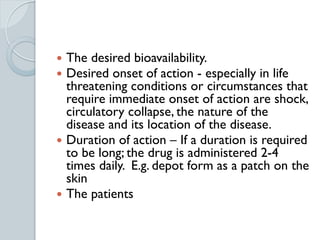 Route of drug administration and uses of | PDF