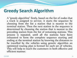 Route Optimization Algorithm.. | PPTX