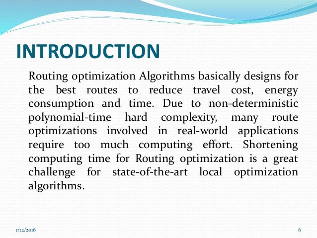 Route Optimization Algorithm.. Route Optimization Algorithm..